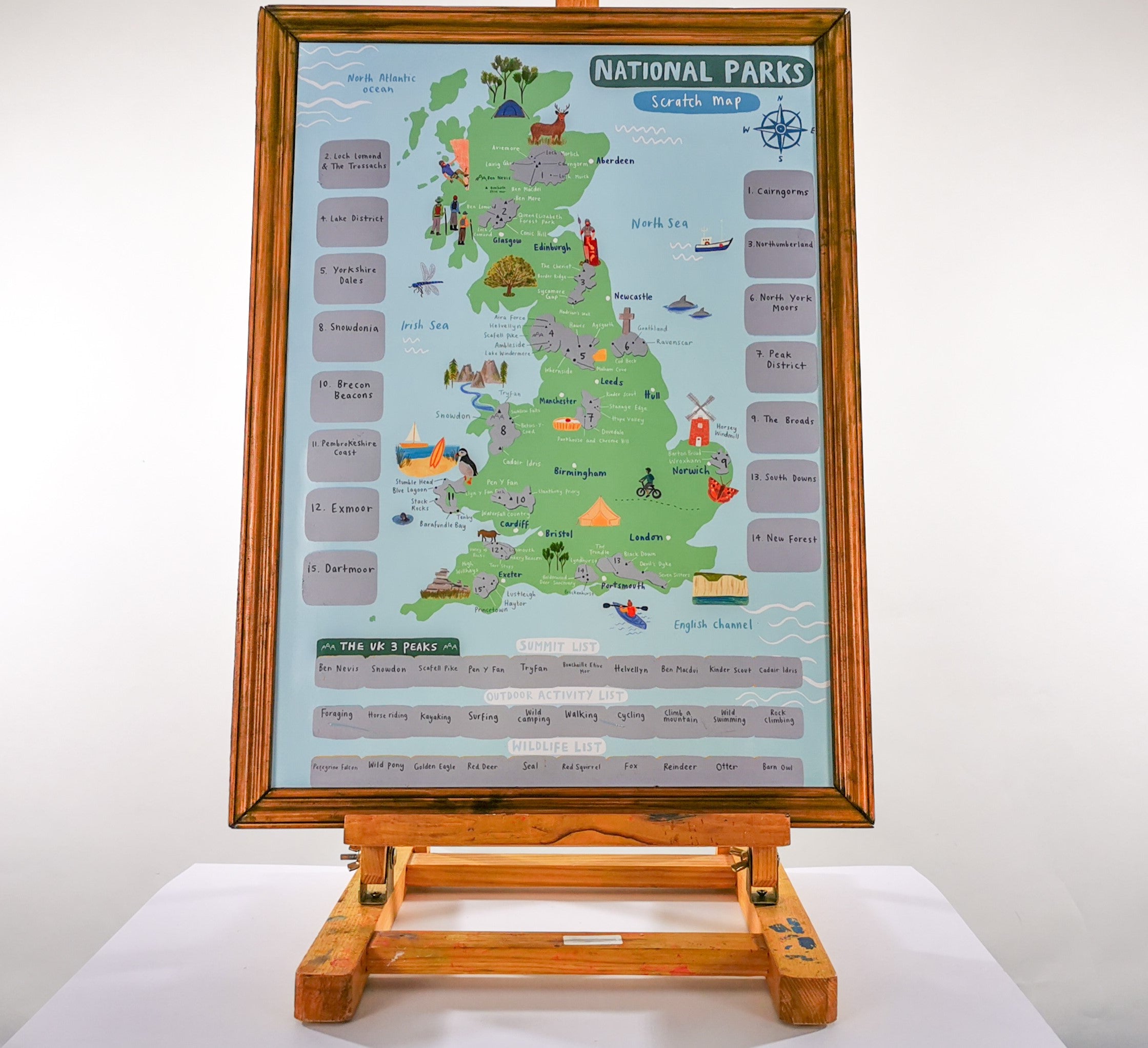 UK National Parks Scratch Map – Adventure Pins